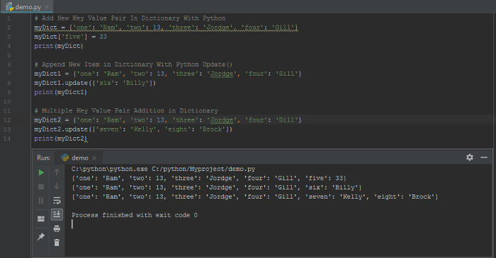 How To Add New Key Value Pair In Dictionary In Python